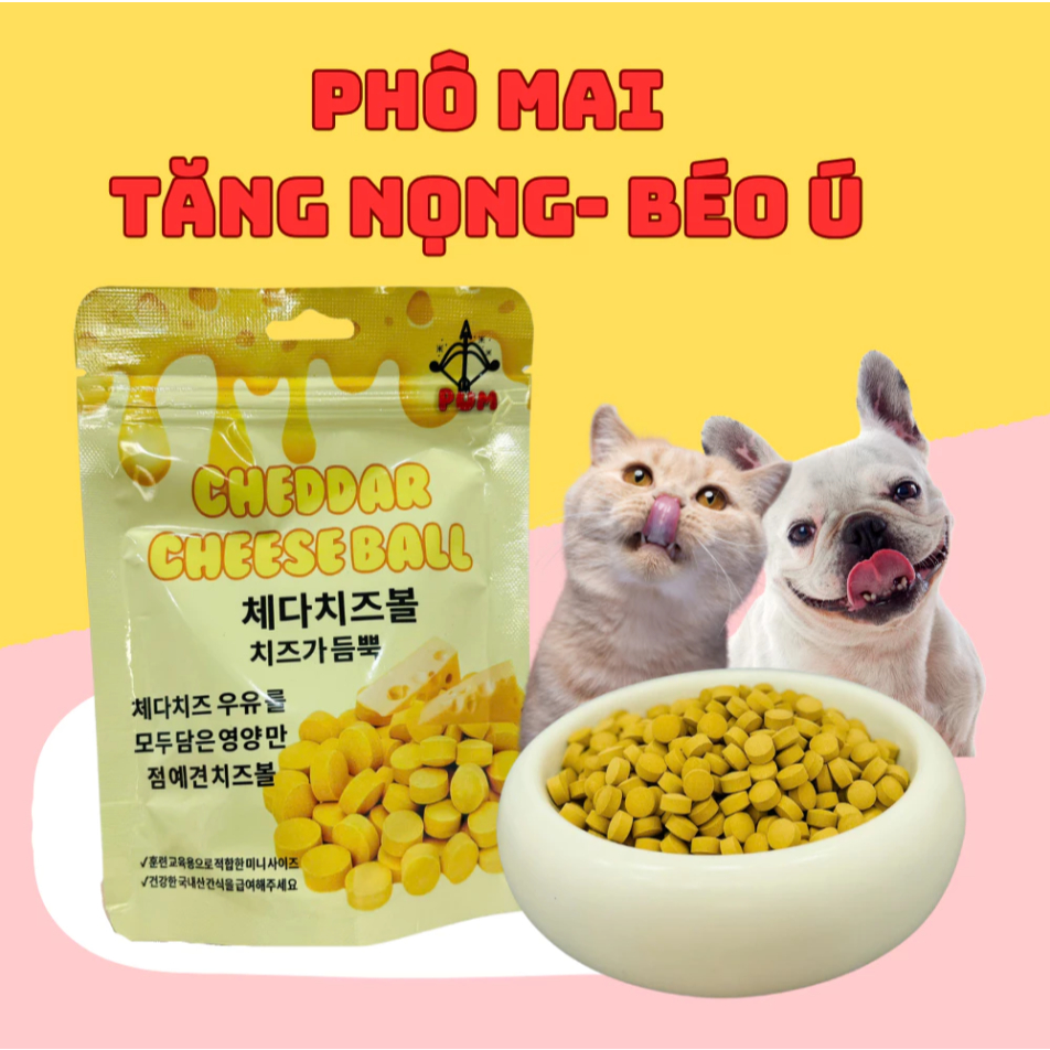 Phô mai tăng nọng mặt béo ú cho chó và mèo Cheese Ball-Bổ sung chất ...
