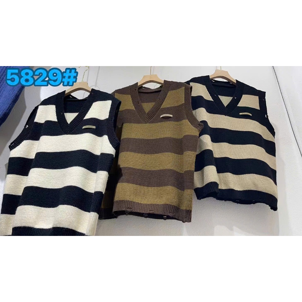 Áo ghile len BIGSIZE kẻ ngang M5829 dưới 80KG [BOON BOON BIGSIZE ...