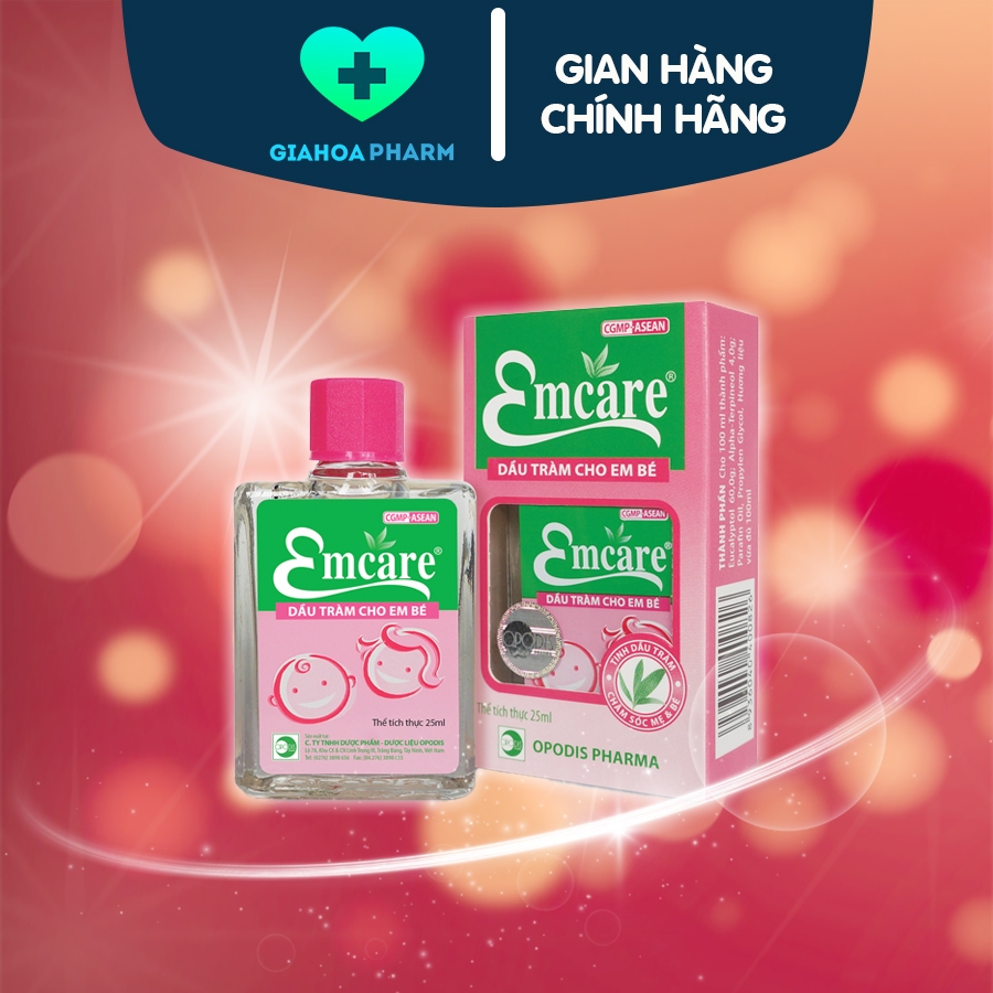 Dầu tràm chăm sóc em bé Emcare - Làm ấm, giải cảm, giảm ho, sổ nghẹt ...