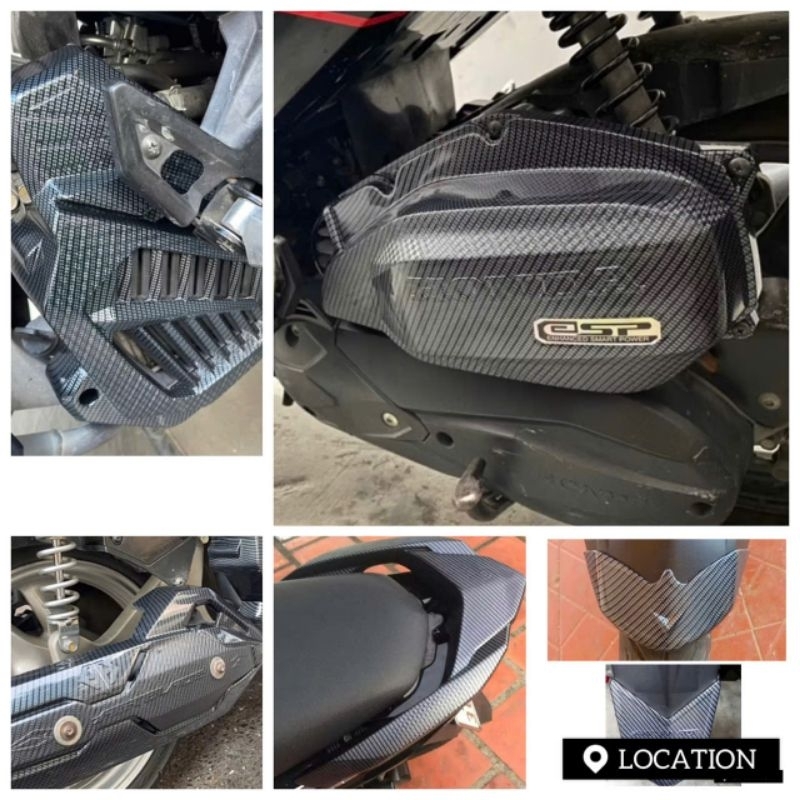 Ốp carbon AB Air blade 2016-2019,lót chân ab,ốp két nước ab19,cóc phuộc ...