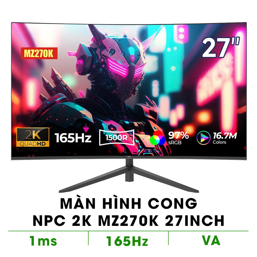 Màn Hình Cong 27 Inch 2K 165Hz Màn Máy Tính 2K MZ270K 27IN 165Hz/VA ...