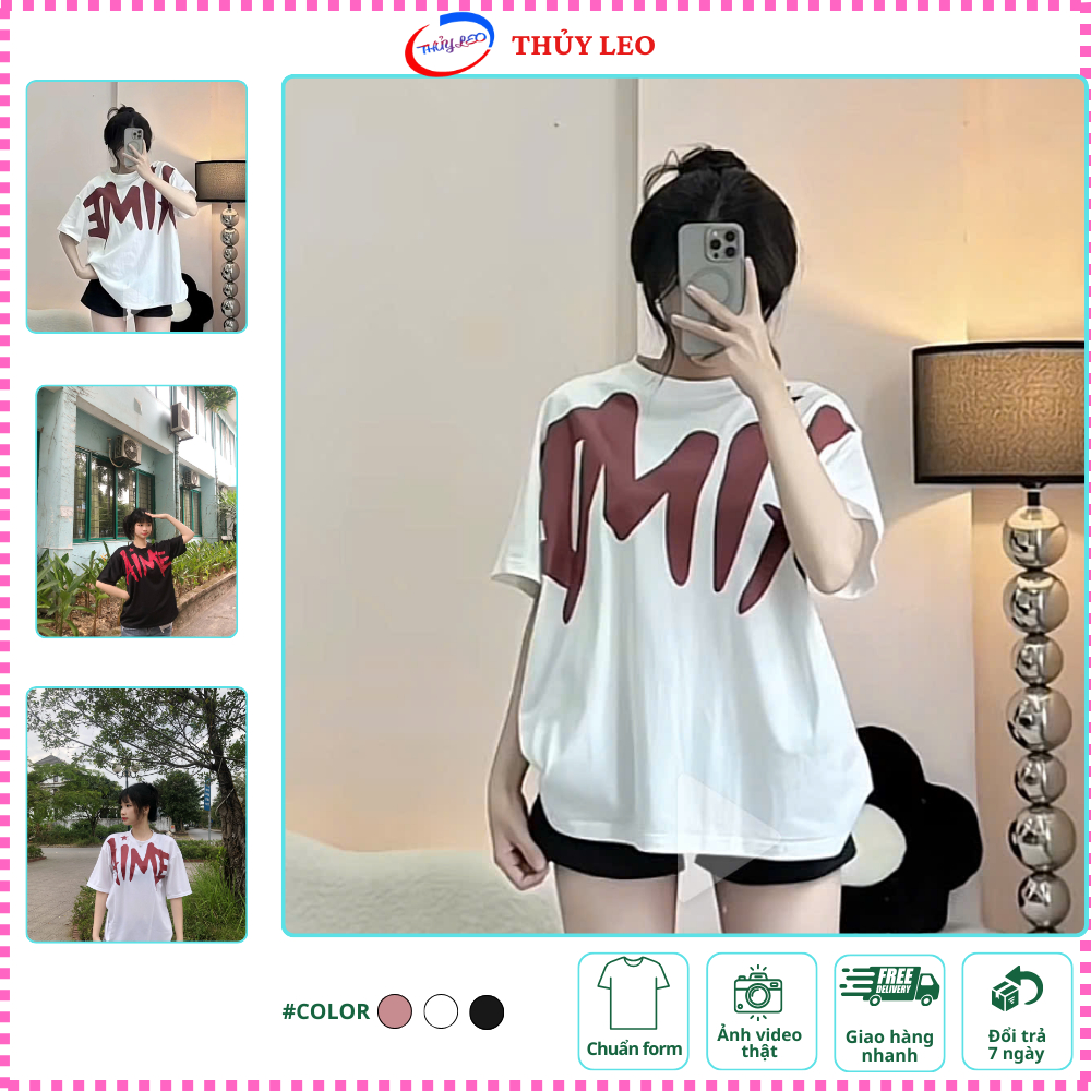 Áo thun unisex AIMEE THUYLEO unisex tay lỡ form rộng tay lỡ đủ màu chất ...