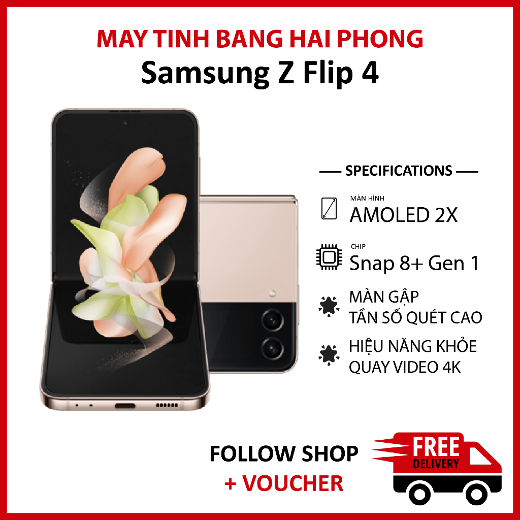 Điện thoại Samsung Galaxy Z Flip 4 RAM 8/128GB chip Snapdragon 8+ Gen 1 ...