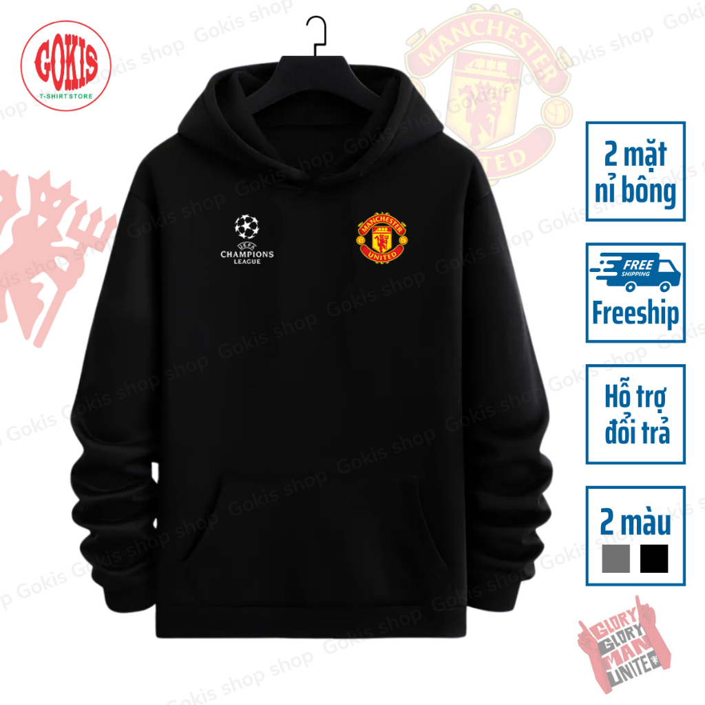 Áo hoodie MU form rộng size 38kg đến 85kg chất nỉ bông - Áo khoác nỉ ...