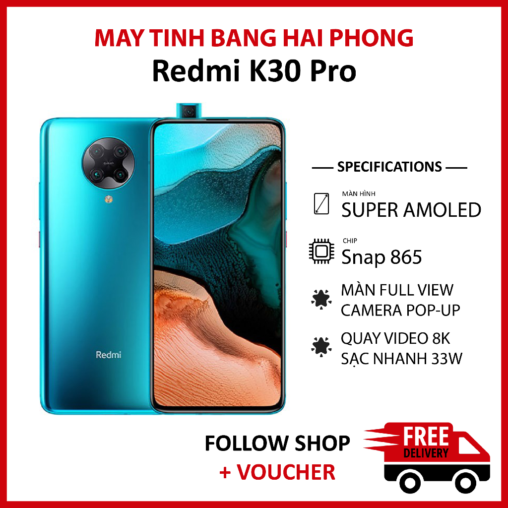 Điện thoại Xiaomi Redmi K30 Pro rom quốc tế RAM 8/256GB chip Snapdragon 865 màn Super AMOLED pin ...