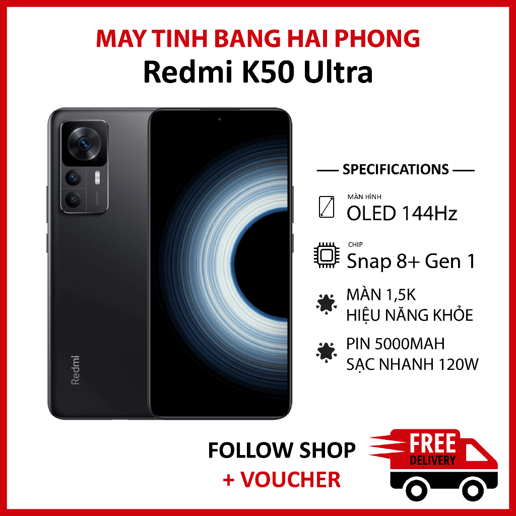Điện thoại Xiaomi Redmi K50 Ultra, RAM 8/256GB chip Snapdragon 8+ Gen 1 màn OLED 1.5k 144Hz ...