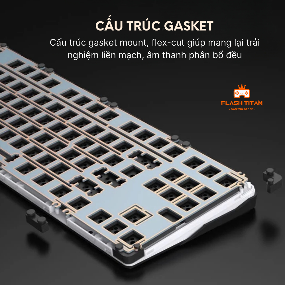Bàn phím cơ không dây RICCKS RS8 HIFI - QMK/VIA Chính Hãng - 3 mode kết nối - LED RGB nhiều chế ...