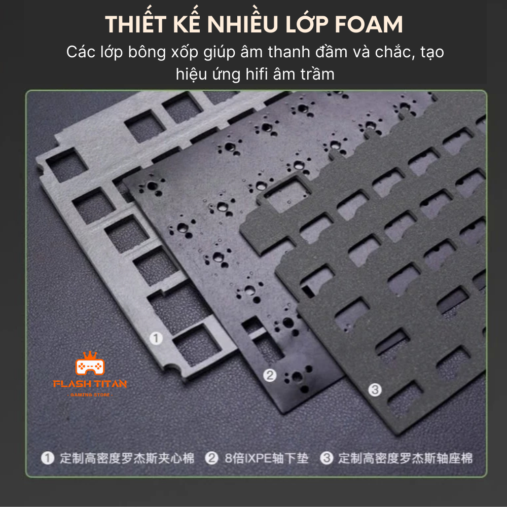 Bàn phím cơ không dây RICCKS RS8 HIFI - QMK/VIA Chính Hãng - 3 mode kết nối - LED RGB nhiều chế ...