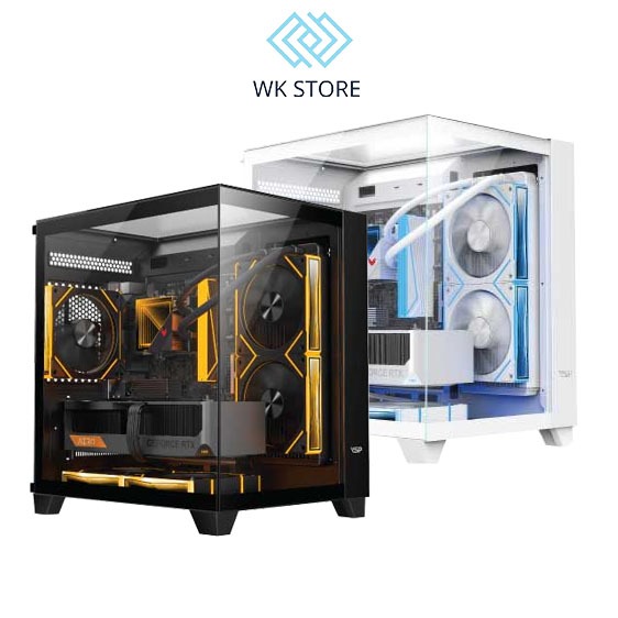 VỎ CASE MÁY TÍNH VSP X2 LUXURY | Middle Tower, M-ATX | BLACK / WHITE | No Fan | Bảo hành 12 ...