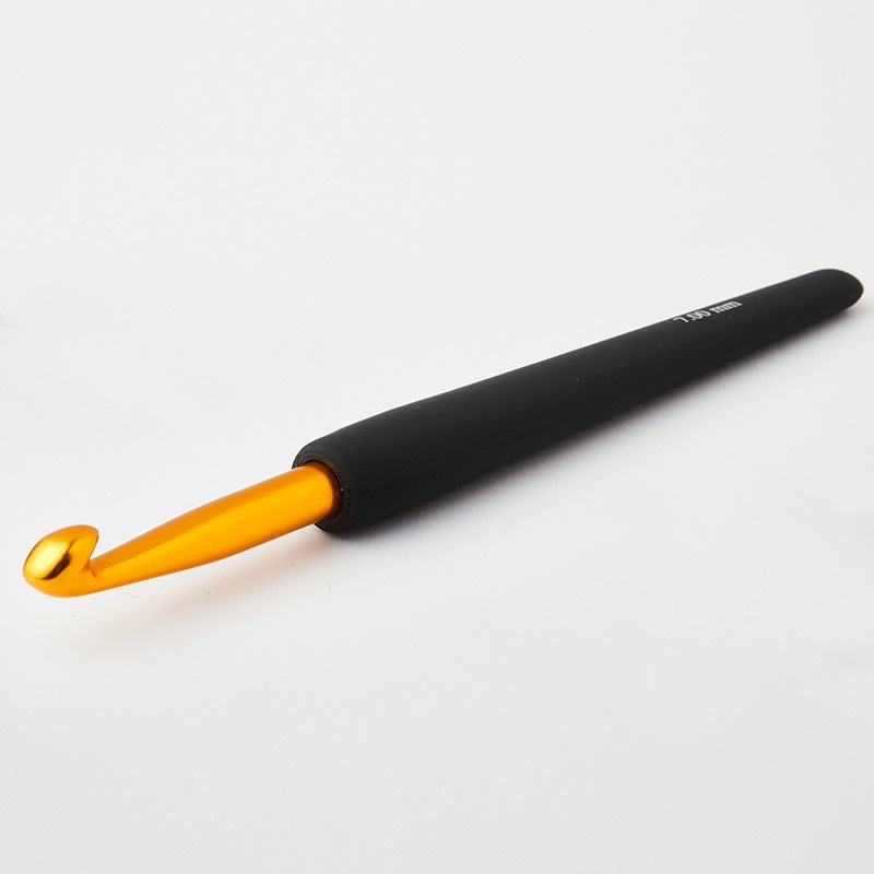 Kim móc GOLD ALUMINIUM CROCHET HOOK WITH BLACK SOFT FEEL HANDLE ...