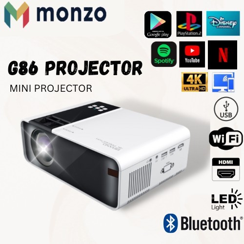 Máy chiếu MONOZ G86 Có thể bảo vệ 7500 lumens FULL HD Android 1080P ...