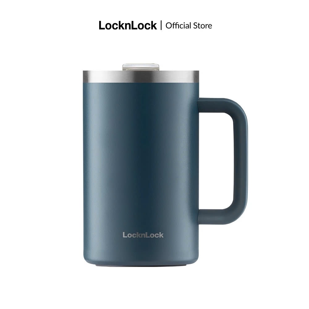 Ca giữ nhiệt LocknLock Flat Table Mug LHC4320 Màu Xanh Cổ Vịt, dung ...