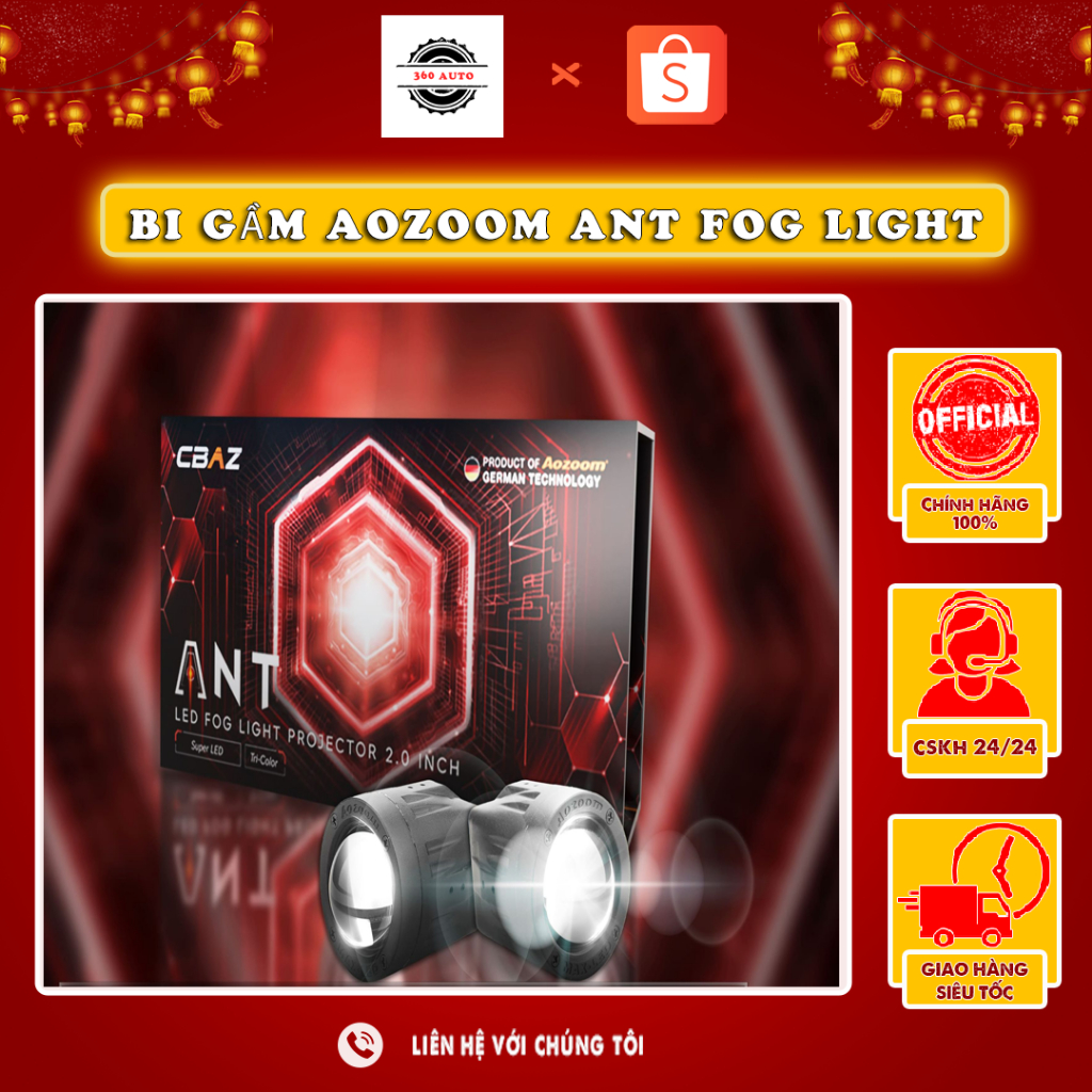 [CHÍNH HÃNG ] Bi Gầm Aozoom ANT Fog Light 2.0Inch (Giá 1 đôi ) | Shopee ...