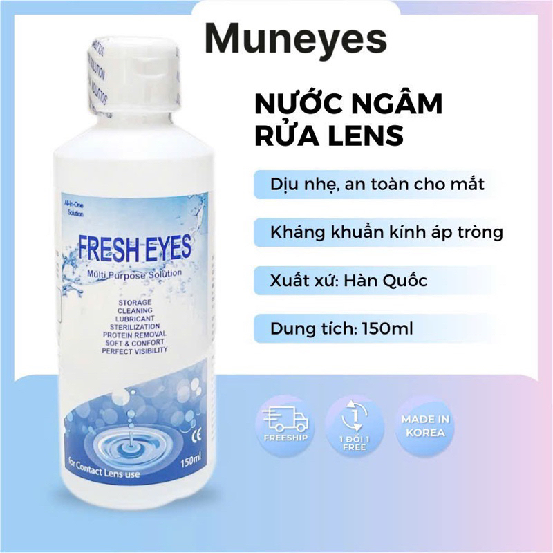 Nước ngâm lens Fresh Xanh 150ml Muneyes | Shopee Việt Nam