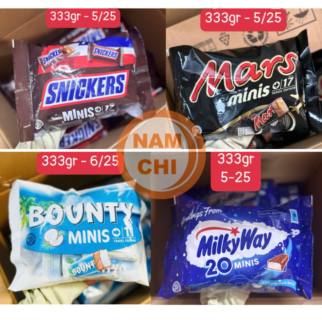 [GÓI 333G] Kẹo Socola Snicker Mars Milky Way Bounty Nhân Dừa Bơ Đậu ...