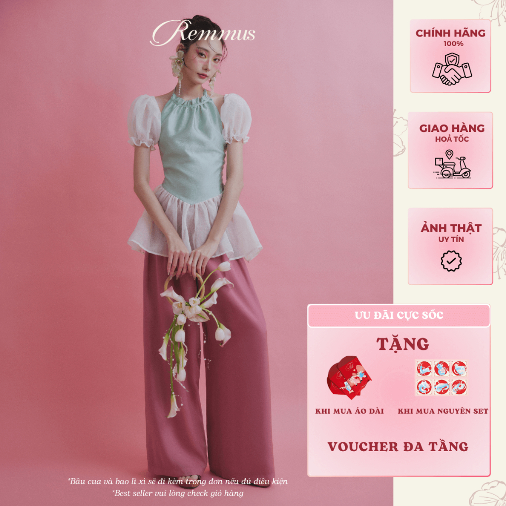 Áo yếm Thanh Anh - Remmus | Áo yếm thiết kế cổ yếm tay bồng cho nữ ...