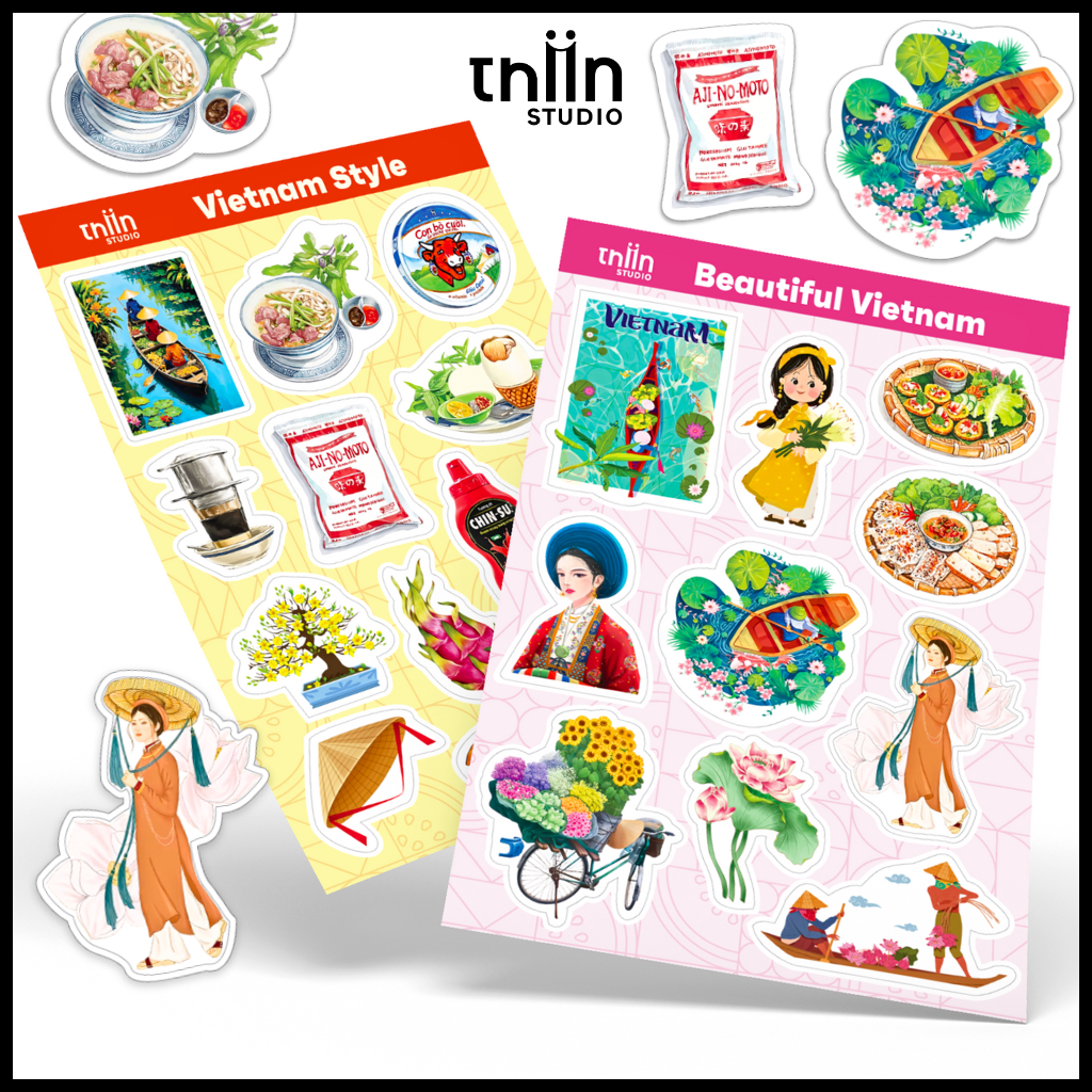 Hình dán sticker Biểu Tượng Việt Nam THIIN STUDIO, sticker chống nước ...