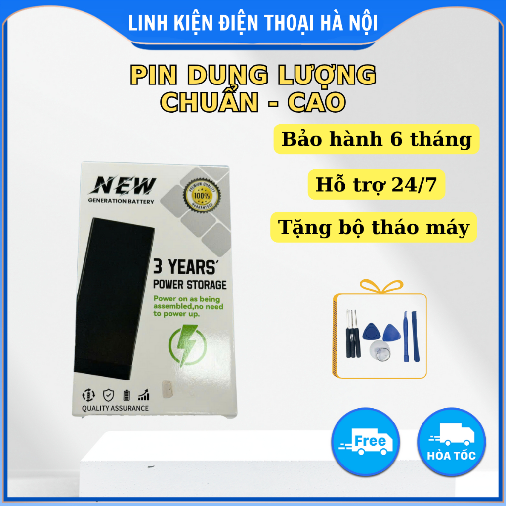 Pin tiêu chuẩn dùng cho ĐT 6/6s/7/7P/8/8P/X/11/12/13/14 Bảo hành 6 tháng | Shopee Việt Nam