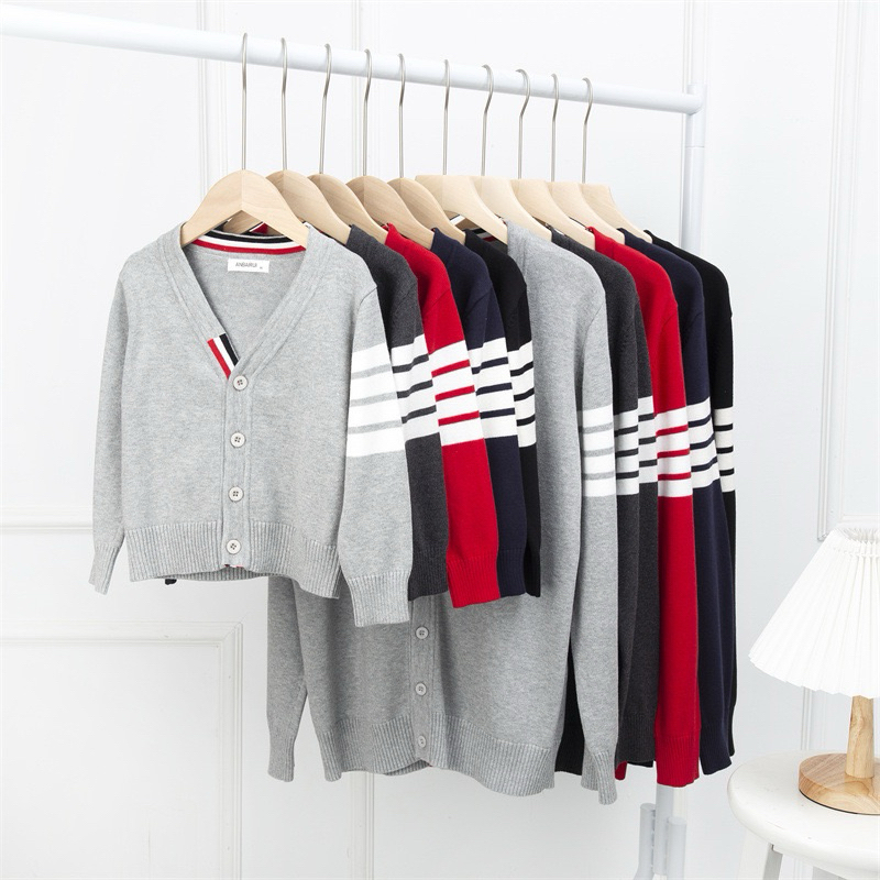 (7-90kg) Áo khoác len trẻ em cardigan thome QCCC, áo bé trai bé gái thu ...