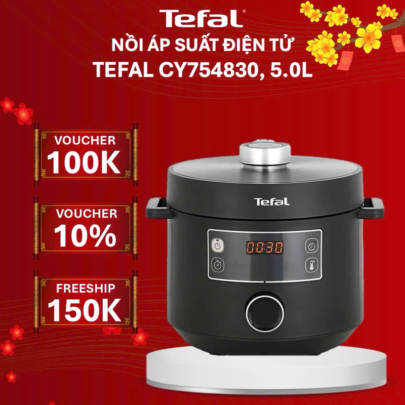 Nồi Áp Suất Điện Đa Năng Tefal CY754830, Dung tích 5.0L, 12 Chức năng ...