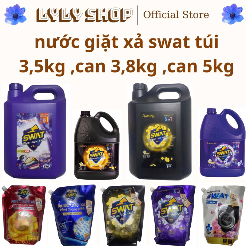 #nước giặt xả swat can 5kg , can 3,8kg ,túi 3,5kg | Shopee Việt Nam