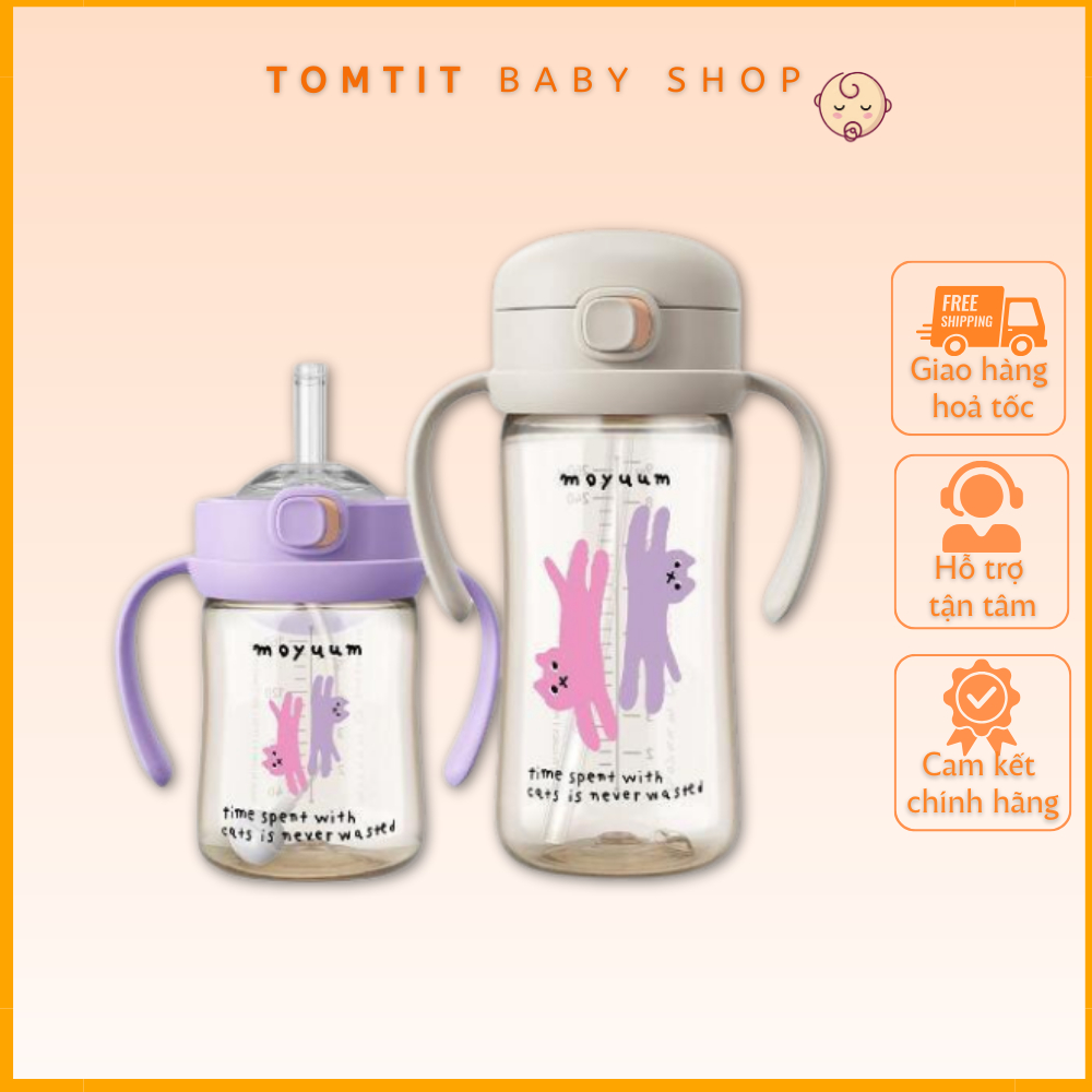 Bình tập uống/hút Moyuum PPSU All in one - Phiên bản Mèo Tím/Mèo Xám | Shopee Việt Nam
