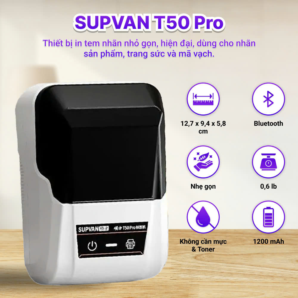 Máy In Nhãn Cầm Tay Mini SUPVAN T50 Pro - Đa Năng, Sắc Nét, Dễ Dùng, Lý ...
