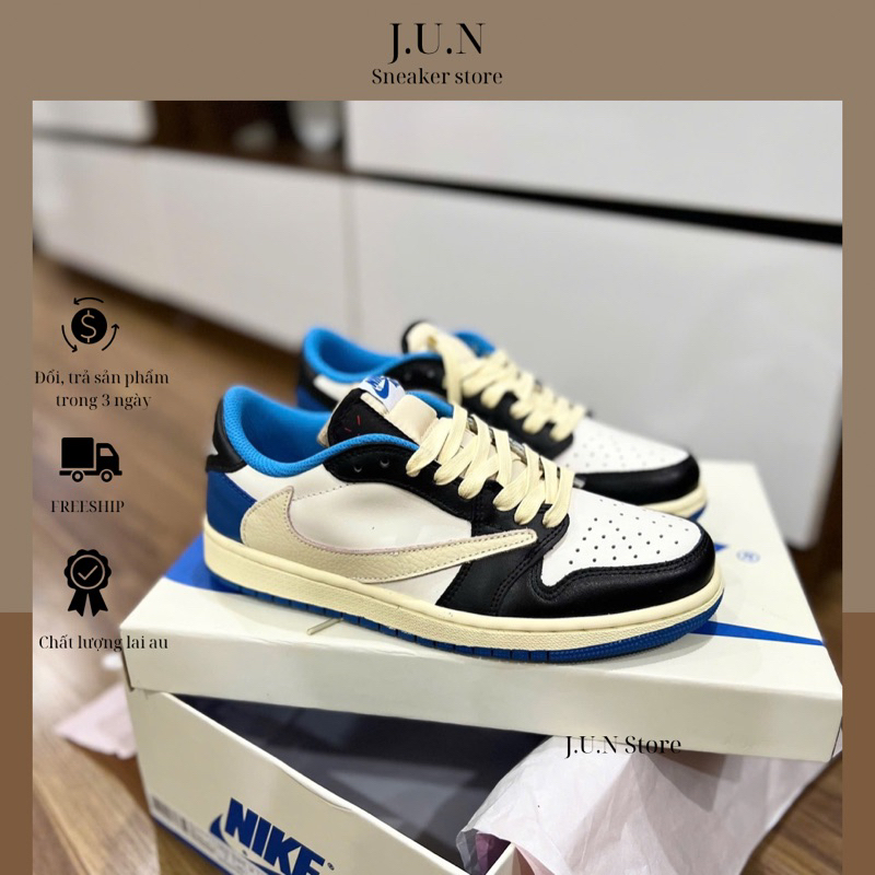 Giày JD1 Low Travis Scott Fagment Blue White Lai Au [ Fullbox Hộp Cao ...