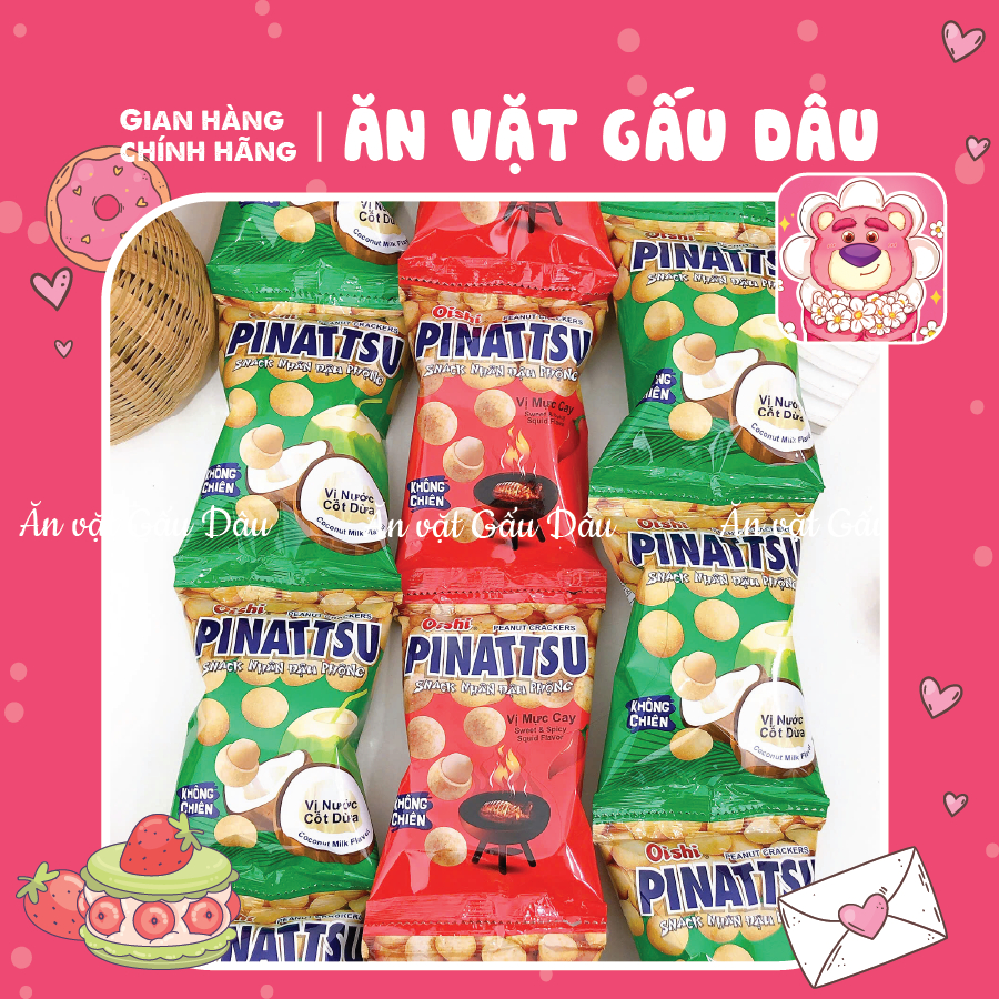 [DÂY 10 GÓI] Snack Đậu Phộng Pinatsu Oishi 3 Vị Cốt Dừa, Mực Cay, Tảo ...