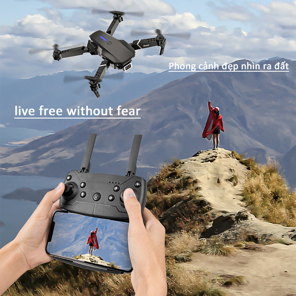 camera flycam mini giá rẻ flycam drone E88 Max điều khiển từ xa quay ...