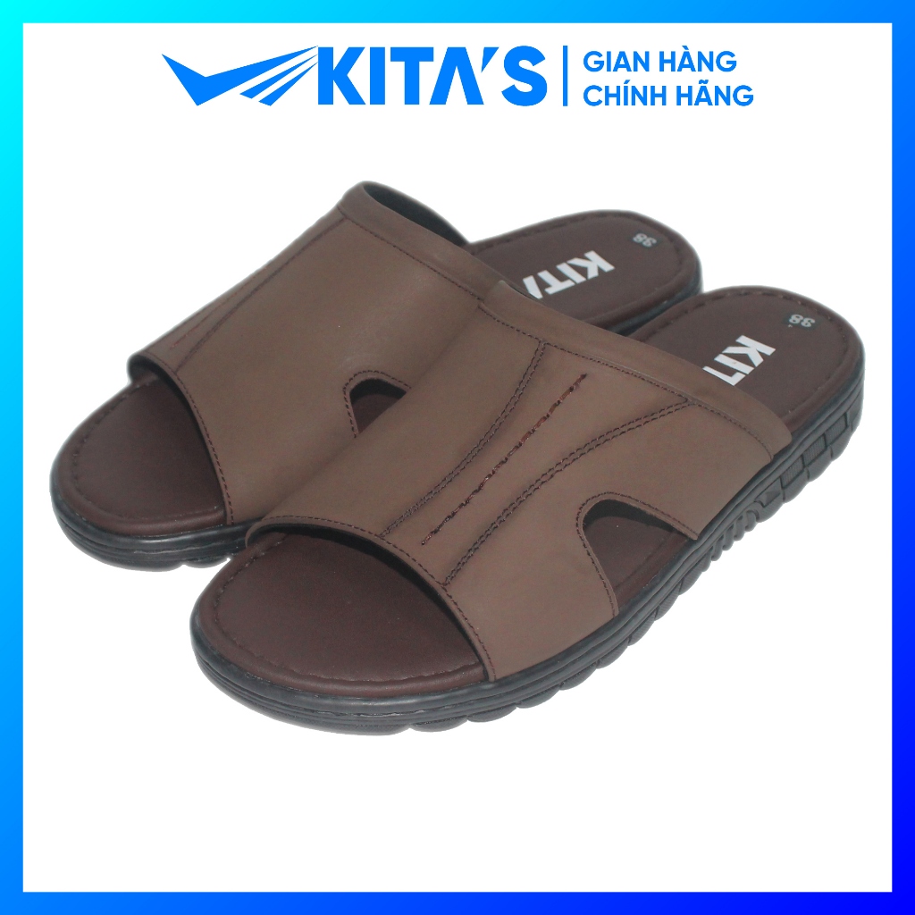 Dép Xỏ Ngón Nam KITAS - Da Bò Thật - Đế Cao Su - May Đế - Bảo Hành 1 ...