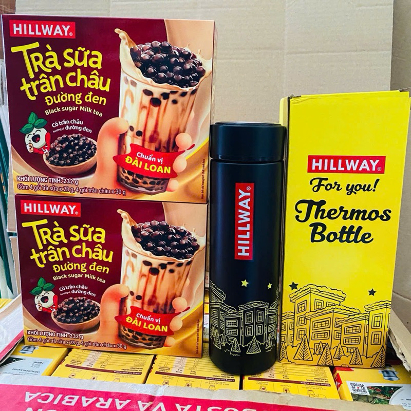 [TẶNG BÌNH GIỮ NHIỆT HILLWAY] Combo 2 Hộp Trà Sữa Trân Châu HILLWAY tặng kèm Bình giữ nhiệt Inox ...