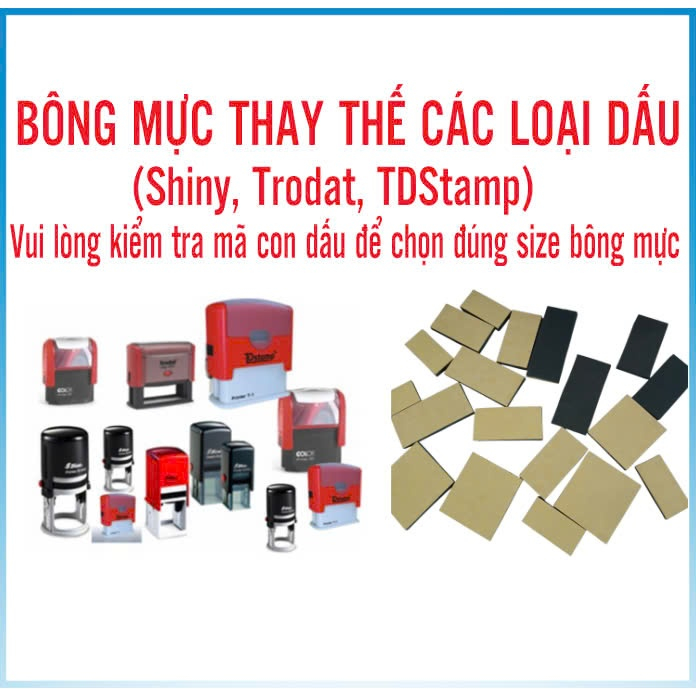 Tampon mực, băng mực thay thế, bông mực dùng cho khay mực con dấu Shiny ...
