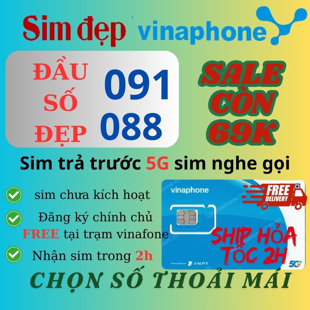 1) Sim vinaphone Đầu 091xxx/0913xx/ Sim trả trước, Tự chọn số đẹp,Sim Chưa Kích Hoạt{PHẢI ĐĂNG ...