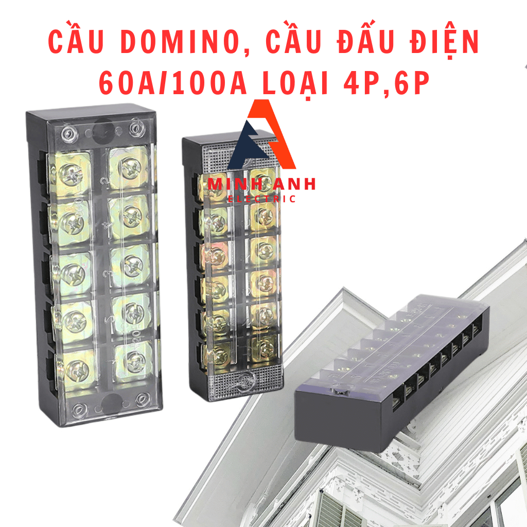 Cầu domino, cầu đấu điện 60A, 100A loại 4P, 6P | Shopee Việt Nam