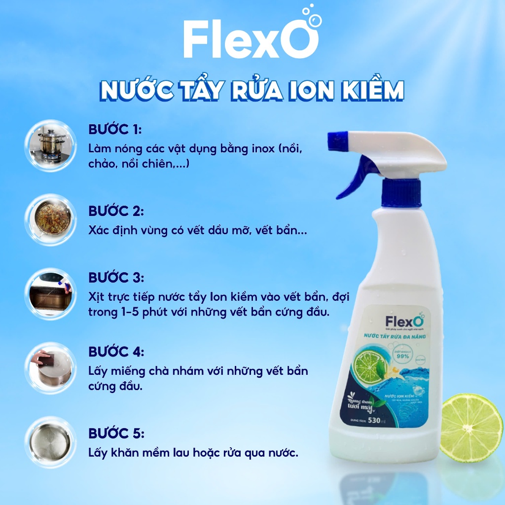 Dụng cụ nhà bếp , Flex O chai 500ml ,tẩy sạch mọi vết bẩn , dụng cụ nhà ...