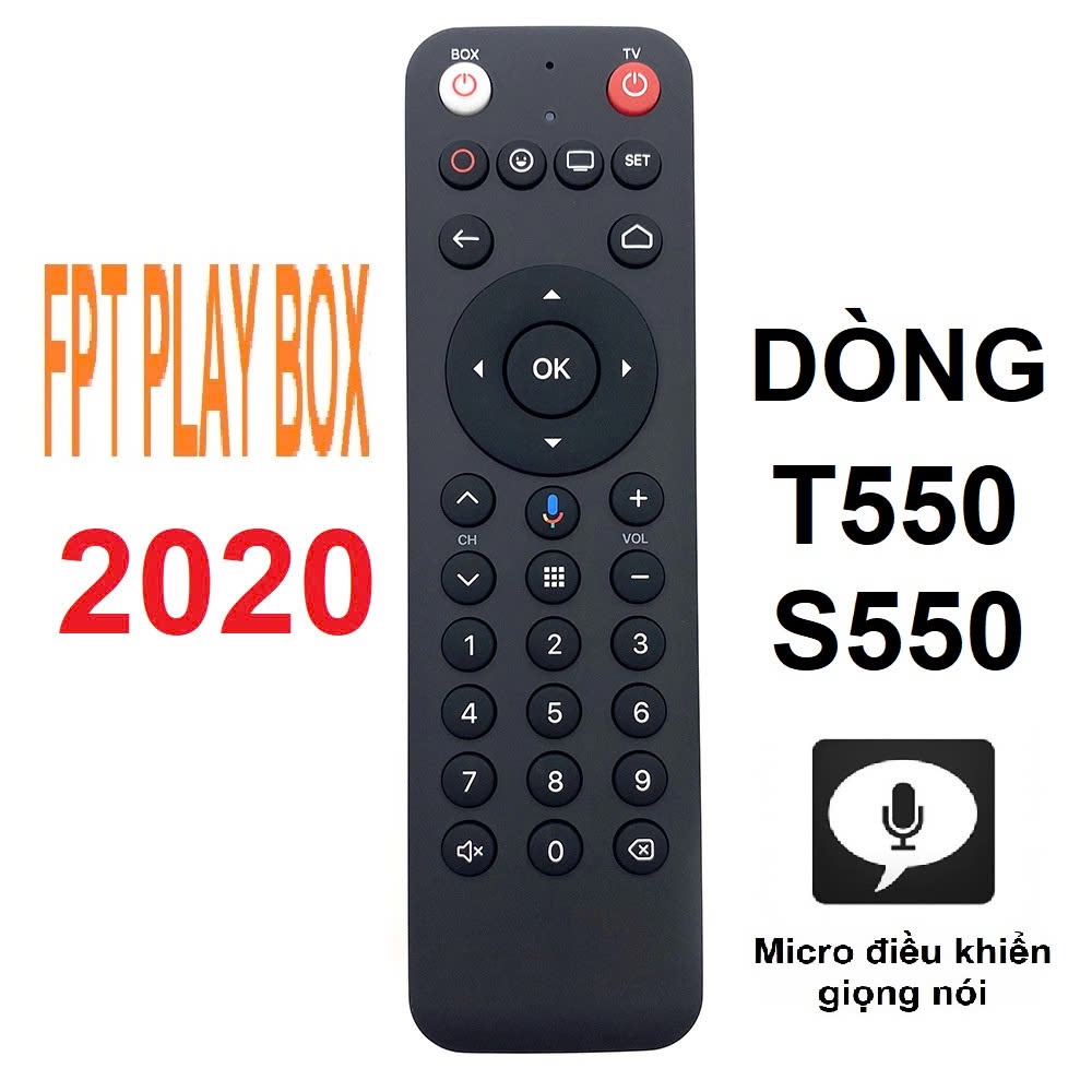 Remote điều khiển tivi FPT Play Box s400,s500,t550 ,điều khiển đầu box ...