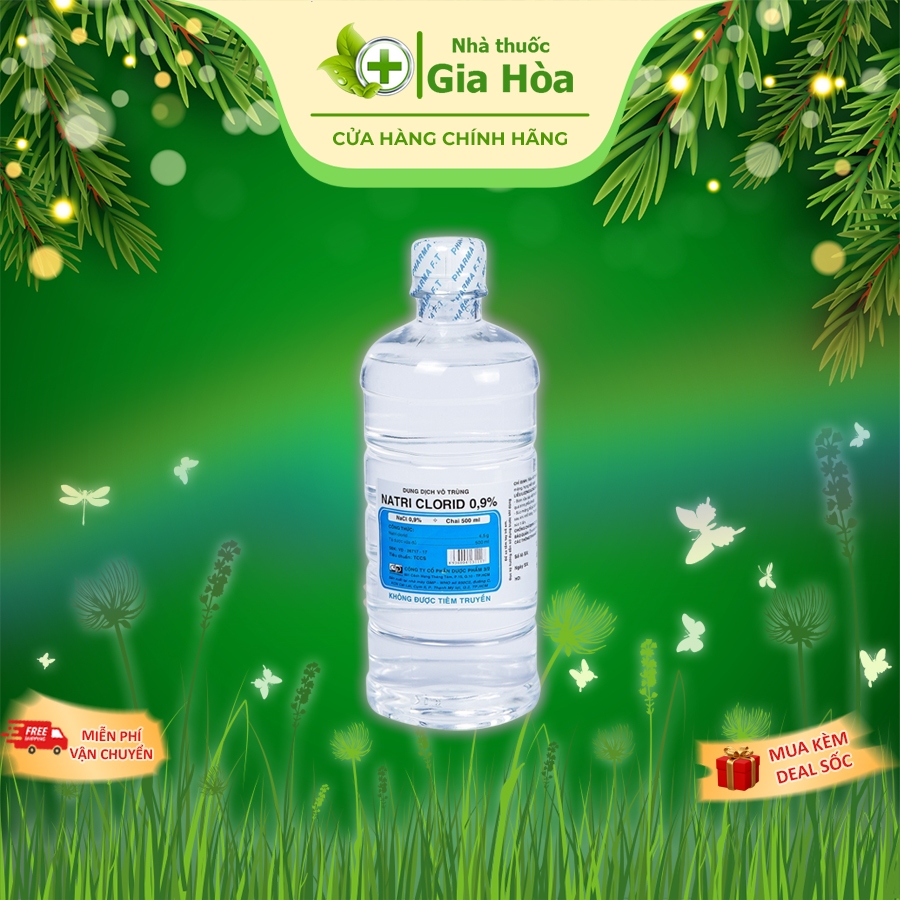 Dung dịch nước muối sinh lý vô trùng 3/2 (Rửa vết thương, rửa mặt, súc ...