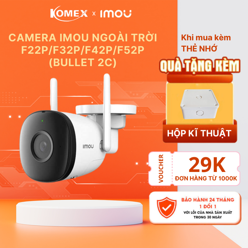 Camera IMOU ngoài trời F22P F32P F42P F52P ( Bullet 2C) chế độ ngày đêm ...