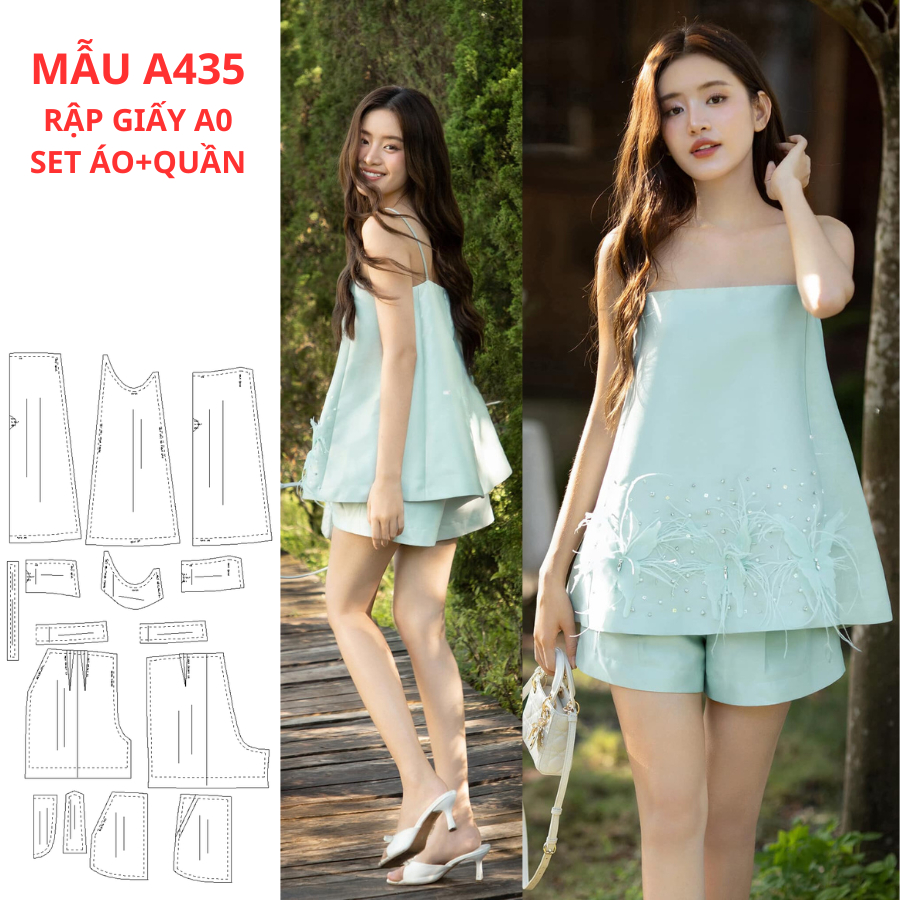 RẬP GIẤY A0 SET ÁO 2 DÂY VÀ QUẦN ĐÙI-A435 | Shopee Việt Nam