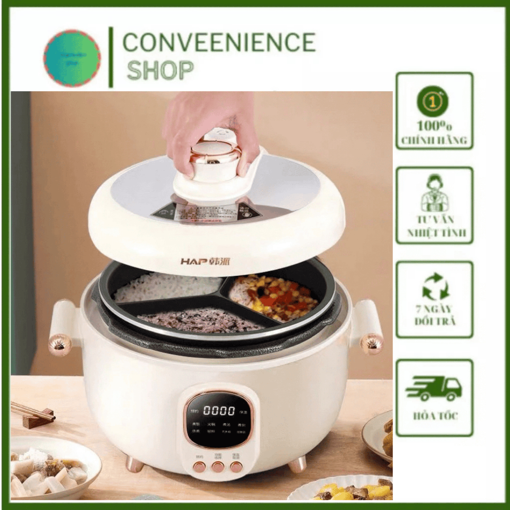 Nồi Điện Áp Suất HAP Đa Năng 3 Ngăn 4L - HÀNG CHÍNH HÃNG- Bảo Hành 12 ...