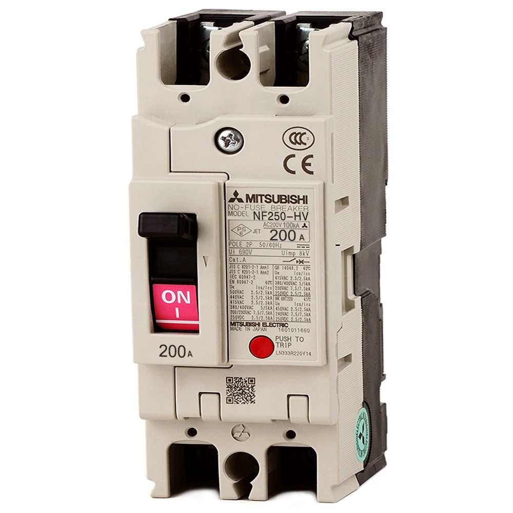 CB KHỐI MCCB Mitsubishi NF250-HV 2P 100kA 125A, 150A, 175A, 200A, 225A ...
