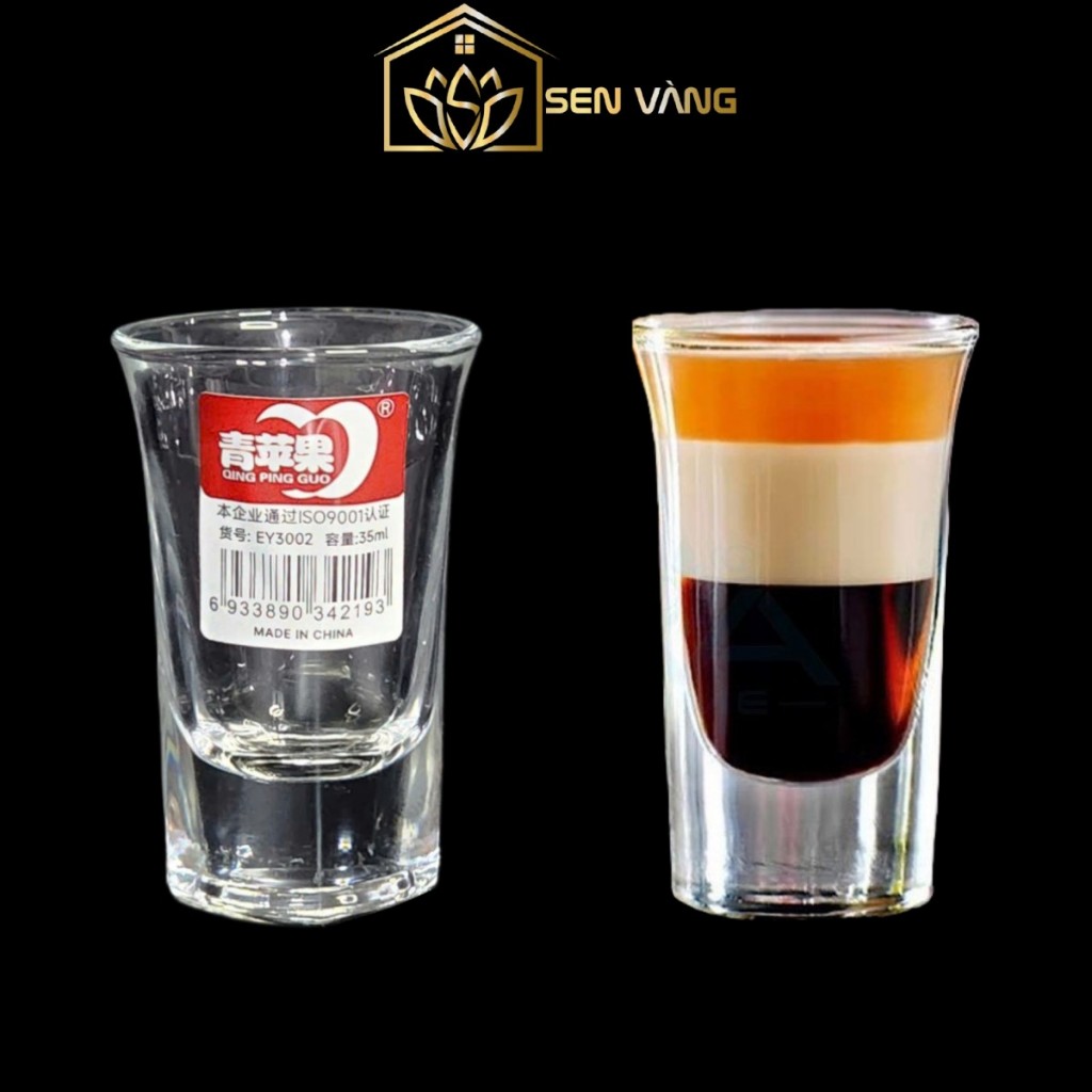 Hộp 6 ly rượu thủy tinh DELI 35ml cao cấp - Đáy tròn, đáy vuông, ly ...