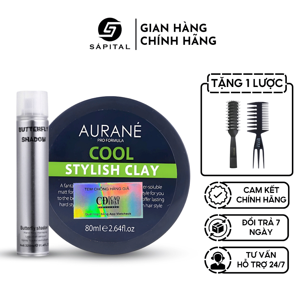 Aurané Cool Stylish Clay và Gôm Butterfly Shadow 320ml - Giữ nếp cả ...