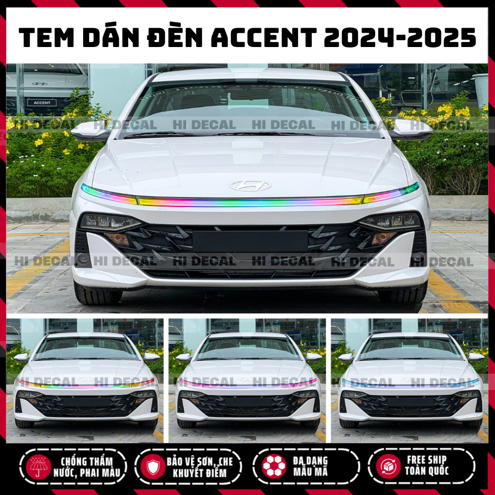 Tem dán đèn Accent 2024 - 2025. hyundai Accent dán Decal dán đèn trang ...