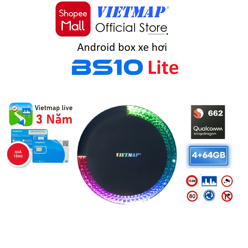 Android box xe hơi Vietmap BS10 Lite Kèm Sim 4G, Dẫn đường Vietmap Live ...