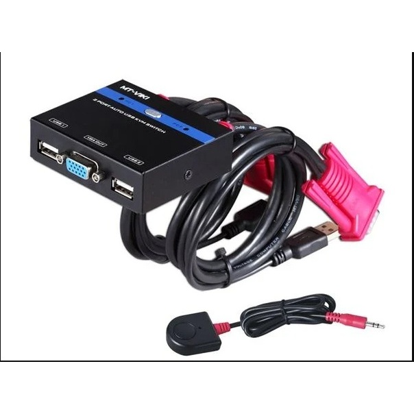 Auto KVM Switch VGA USB 2 port chuyển mạch 2 CPU ra 1 màn hình VGA kèm ...