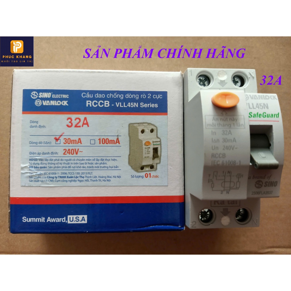 Aptomat chống giật RCCB Sino VLL45N 2P 32A 30mA | Shopee Việt Nam