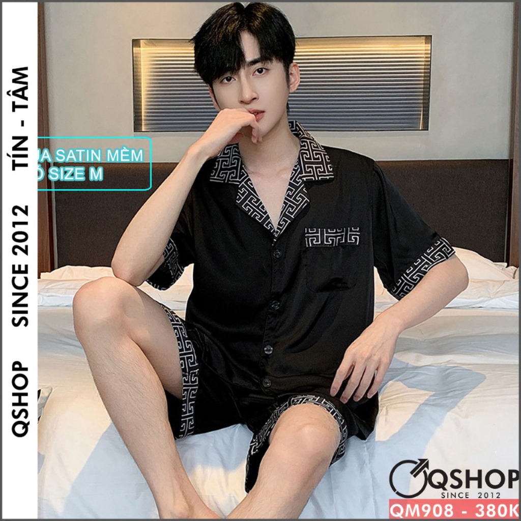 Bộ đồ pijama nam quần ngắn tay ngắn lụa satin mềm QSHOP QM908 | Shopee ...