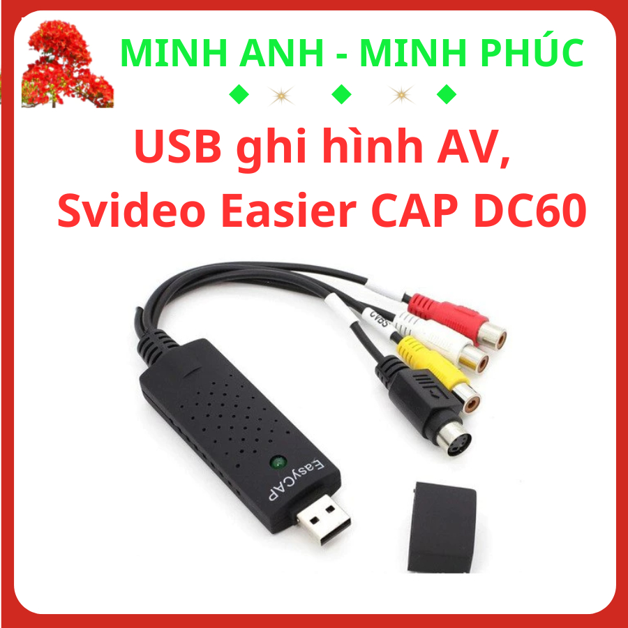 Dây cáp EasyCap USB 2.0 capture Ghi chương trình TV-VCD-DVD-Camera ...